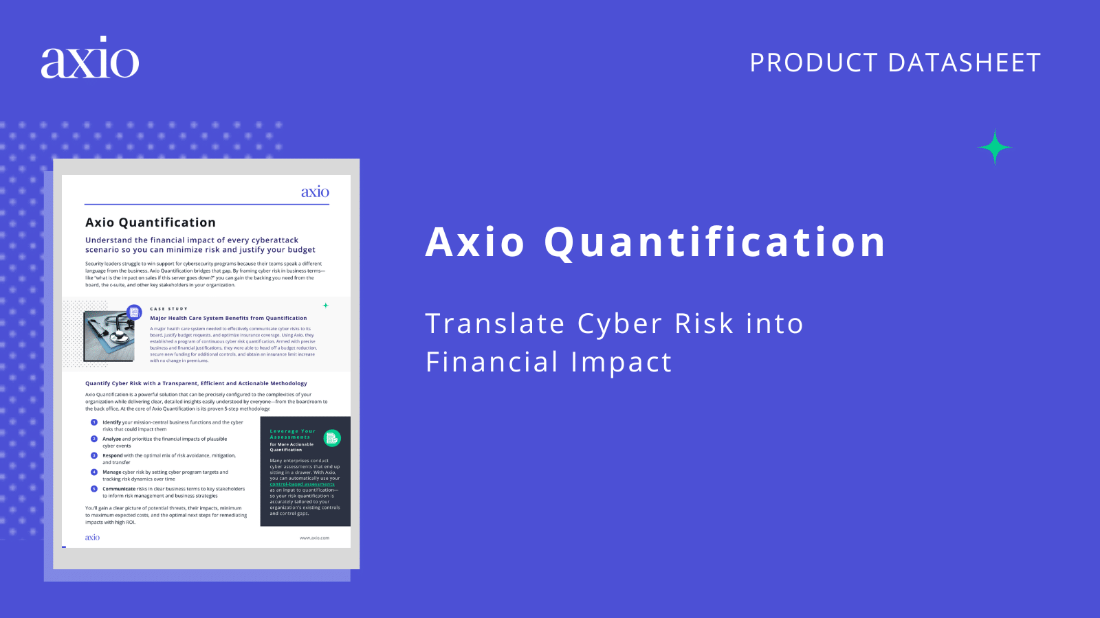 Axio Quantification Datasheet Translate Risk Into Business Value
